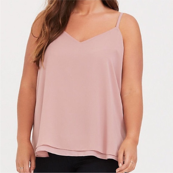torrid | Tops | Torrid Dusty Pink Sophie Layered Chiffon Cami 3 | Poshmark